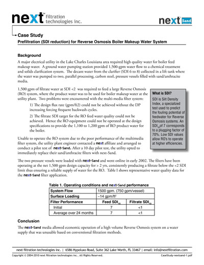 next filtration technologies - Literature